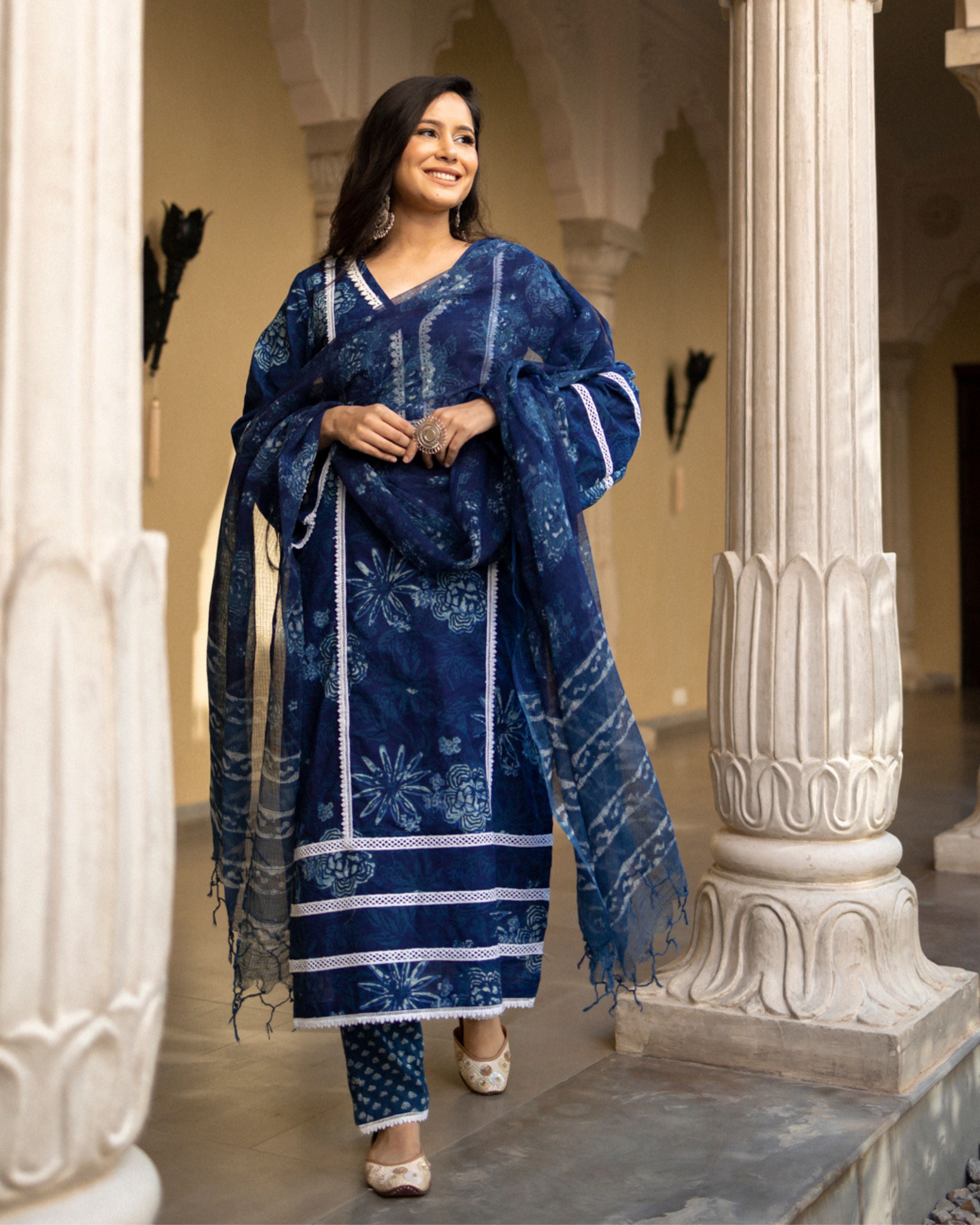 Buy Rithwik Handblock Suit Set online in India at Best Price | Aachho
